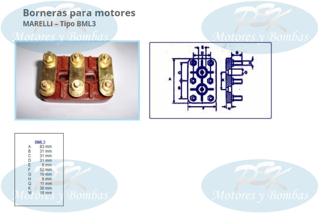 Bornera para motor BML 3 psk motores y bombas | PSK Motores y bombas ...